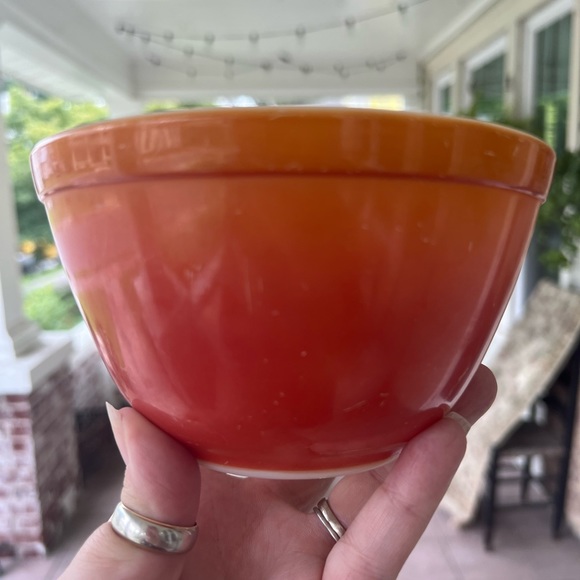 Pyrex | Kitchen | Vintage 4 Pyrex 15 Pint Burnt Orange Glass Mixing ...